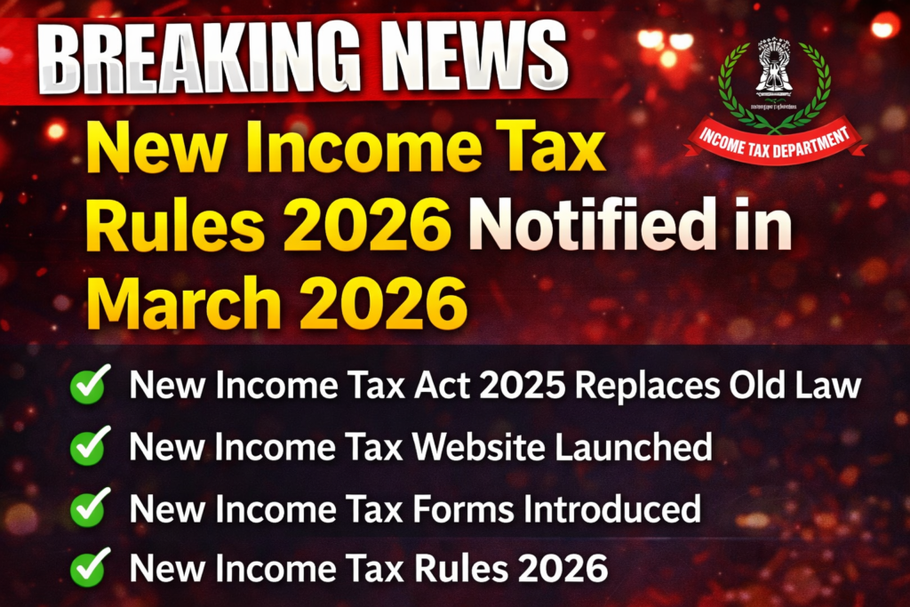 New Income Tax Rules 2026 Notified, New Forms, Website from 1 April ...