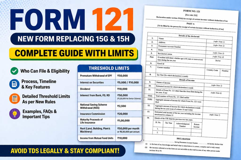 New 📘 Form 121 for no TDS Deduction - Download, Who is to file and How ...