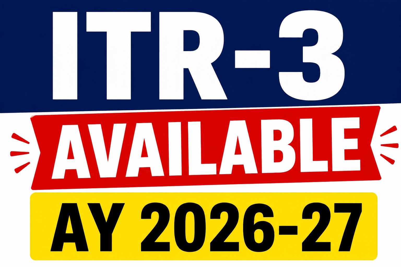 ITR-3 availbale for AY 2026-27: Now Taxpayers Can File ITR-1, 2, 3, 4 ...